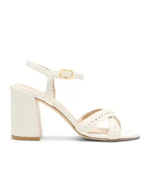 STUART WEITZMAN Alyssa Woven Block 85 - Cream