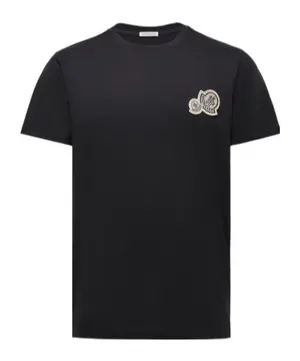 Moncler Logo Embroidered Crewneck T-shirt - Black