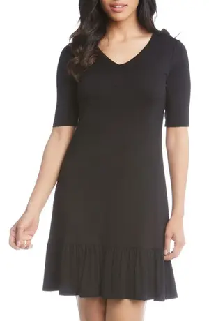 Karen Kane V-neck Ruffle Hem Dress