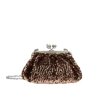 Max Mara Targa Sequin-embellished Shoulder Bag - Pink