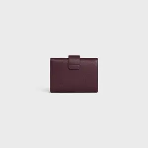 Celine Fine Strap Wallet Nino In Supple Grained Calfskin - Red