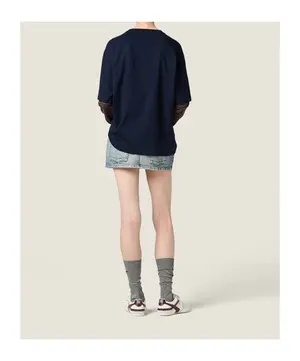 Miu Miu Long Sleeve Crew Neck T-shirt
