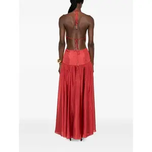 Zimmermann Indra Cut-out Halterneck Maxi Dress - Red