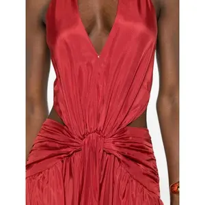 Zimmermann Indra Cut-out Halterneck Maxi Dress - Red