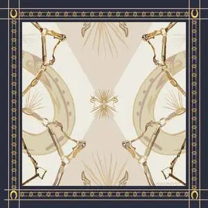ACACIAZURI Neutrals / Gold / Blue The Equestrian Essentials Silk Scarf - Gold/blue