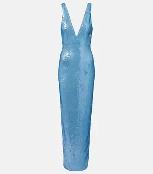 Rachel Gilbert Tamzin Sequined Midi Dress - Blue