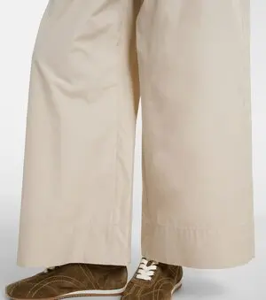 Max Mara Cotton Poplin Wide-leg Pants