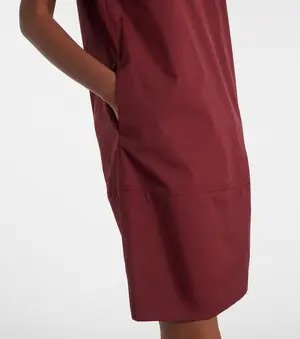 Max Mara Puff-sleeve Cotton Poplin Mini Dress - Burgundy