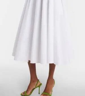 Max Mara Pleated Cotton Poplin Shirt Dress - White
