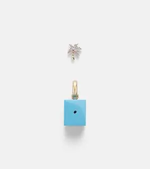 Yvonne Léon 9kt Turquoise And Diamond Earring And Pendant Set - Blue