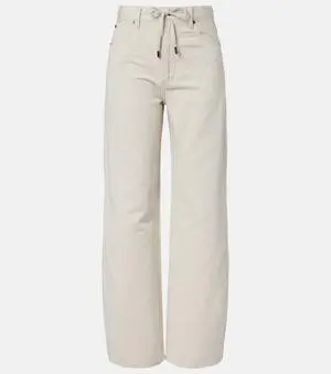 FRAME Drawstring Wide-leg Jeans - Beige