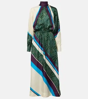 ALEMAIS Joni Printed Silk Midi Dress - Multicoloured