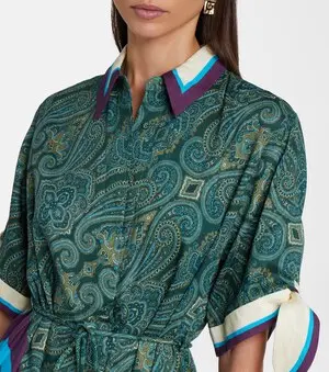 ALEMAIS Joni Printed Linen-blend Shirt Dress