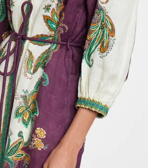ALEMAIS Ruthie Printed Linen Shirt Dress