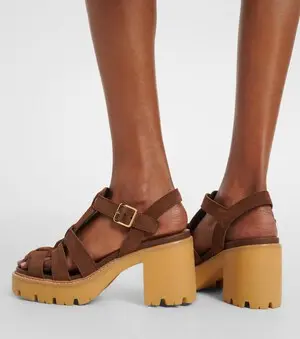 Prada Suede Platform Sandals