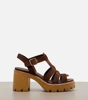 Prada Suede Platform Sandals