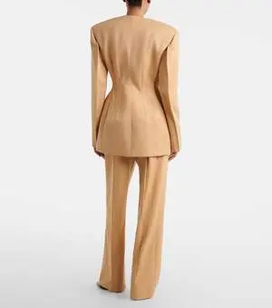 Wardrobe.NYC Wool Wide-leg Trousers - Beige