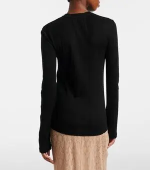 THE ROW Dantea Cotton Jersey Top - Black