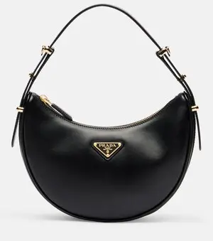Prada Small Leather Shoulder Bag - Black
