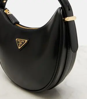 Prada Small Leather Shoulder Bag - Black
