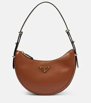 Prada Small Leather Shoulder Bag - Brown