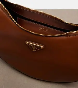 Prada Small Leather Shoulder Bag - Brown