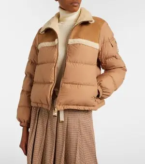 Moncler Aurore Shearling-trimmed Down Jacket