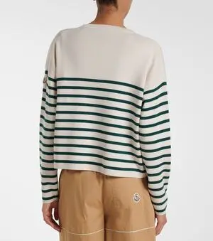 Moncler Striped Virgin Wool Sweater - Beige