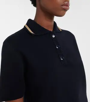 Moncler Knitted Cotton Polo Shirt