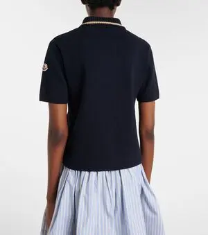 Moncler Knitted Cotton Polo Shirt