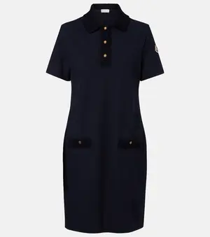 Moncler Cotton Piqué Polo Dress - Blue