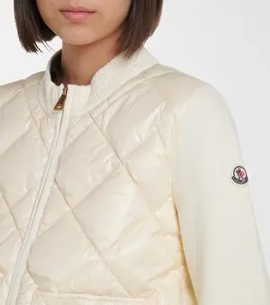 Moncler Quilted Down-paneled Cotton Cardigan - White