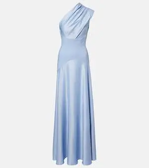Solace London Gabriela One-shoulder Gown - Blue