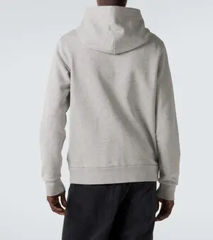 Moncler Logo Cotton Zip-up Hoodie - Grey
