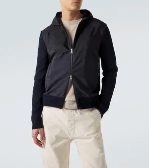 Moncler Tricot Hooded Cotton-blend Jacket