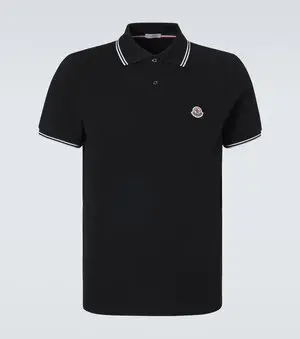 Moncler Cotton Piqué Polo Shirt - Black