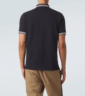 Moncler Cotton Piqué Polo Shirt - Blue
