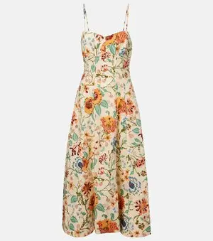 Ulla Johnson Fiora Floral Cotton Midi Dress - Multicoloured