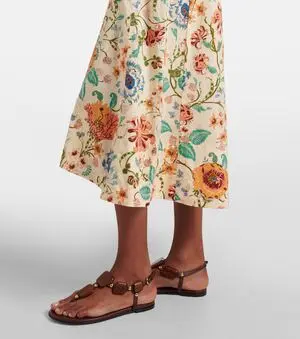 Ulla Johnson Fiora Floral Cotton Midi Dress