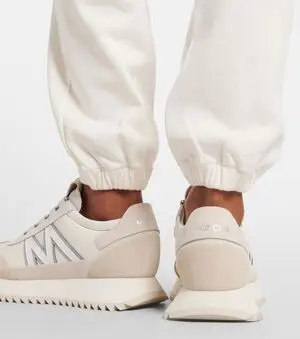 Moncler Pacey2 Suede-trimmed Sneakers - White