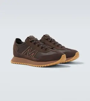 Moncler Pacey2 Suede-trimmed Sneakers - Brown