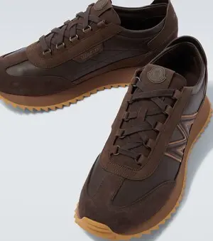 Moncler Pacey2 Suede-trimmed Sneakers - Brown