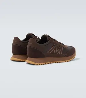 Moncler Pacey2 Suede-trimmed Sneakers - Brown