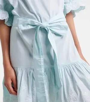JULIET DUNN Embroidered Cotton Poplin Mini Dress