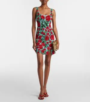 LA FUORI Crimson Rose Sequined Mini Dress