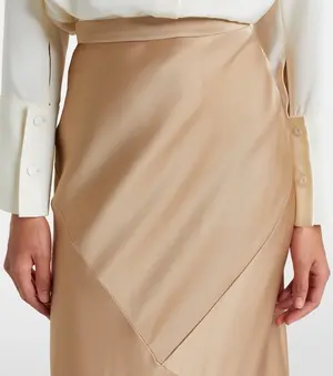 Max Mara Satin Maxi Skirt - Beige