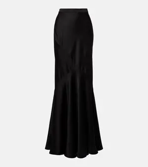 Max Mara Acerbo Satin Maxi Skirt - Black