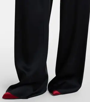 Max Mara Crêpe Satin Wide-leg Pants - Black