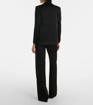 Max Mara Crêpe Satin Wide-leg Pants - Black