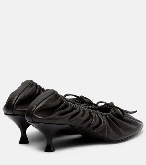 HERBERT LEVINE Gather Around Ruched Leather Pumps
